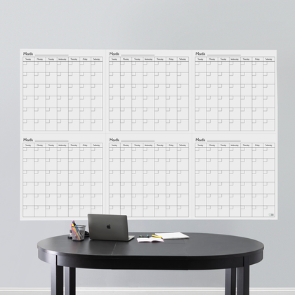 Peel & Stick Dry Erase Whiteboards -Think Board Dry Erase Calendar