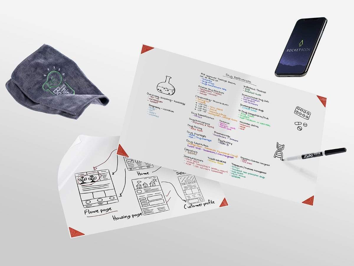 Think Board X2 - Rocketbook Think Board - Peel and Stick Whiteboard