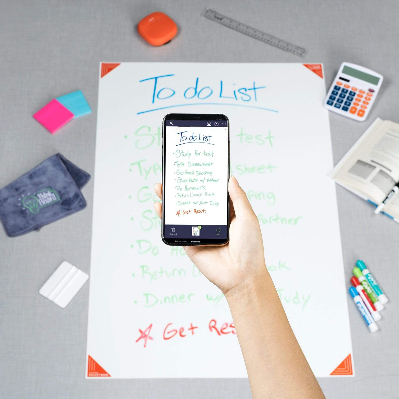 Think Board X2 - Rocketbook Think Board - Peel and Stick Whiteboard